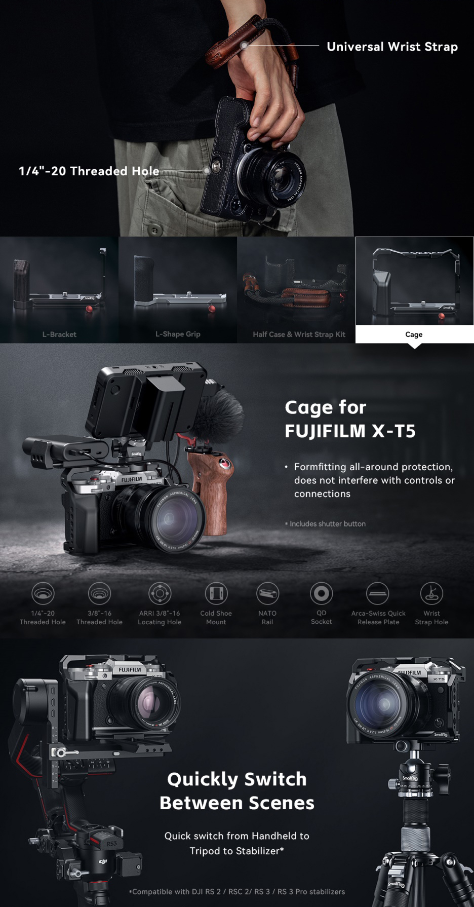 SmallRig L-Bracket for FUJIFILM X-T5 4137 - Giang Duy Đạt